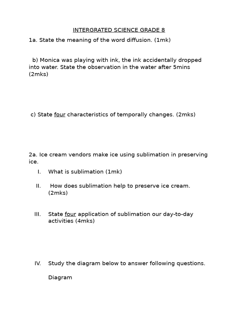 Intergrated Science Grade 8 | PDF