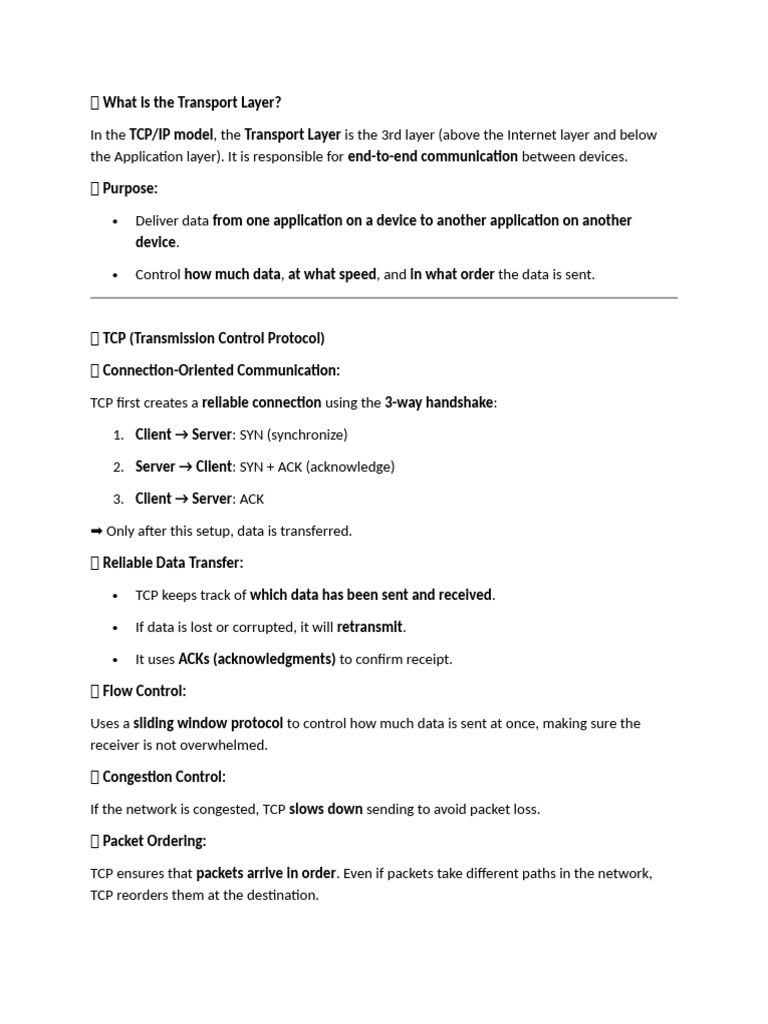 ? What Is The Transport Layer | PDF | Transmission Control Protocol ...
