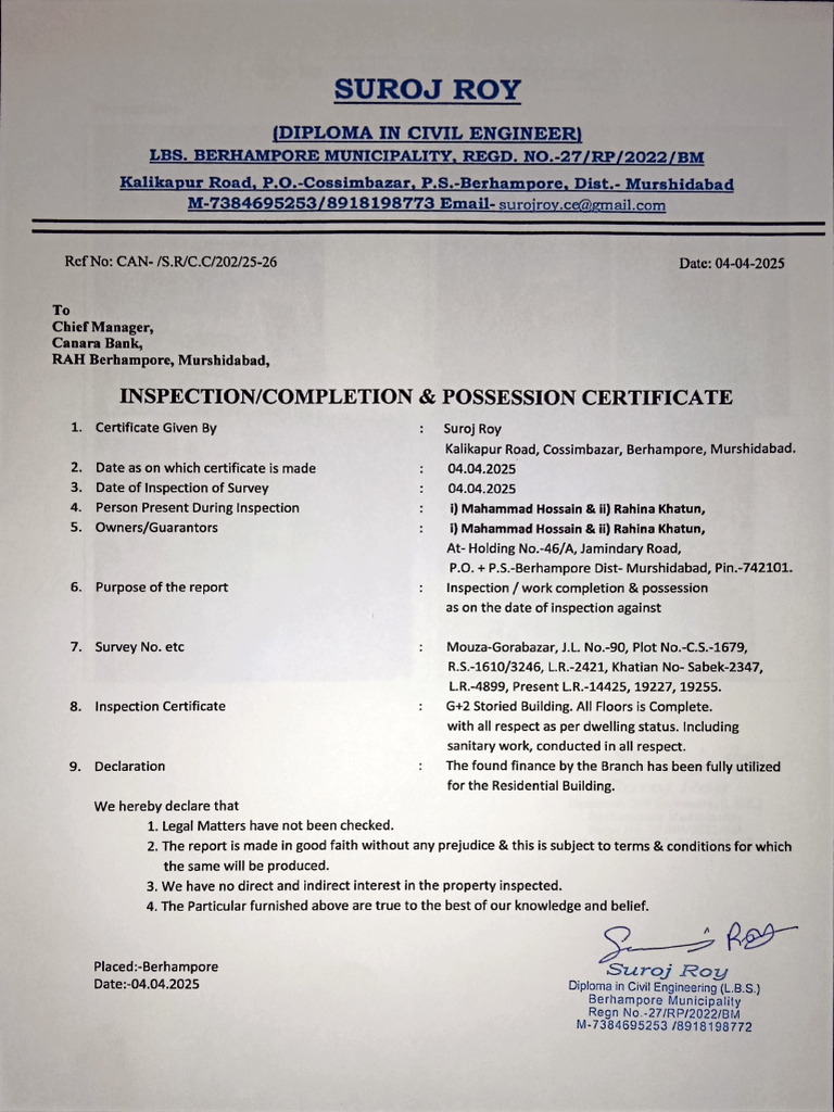 Mahamma - C.C. Certificate | PDF