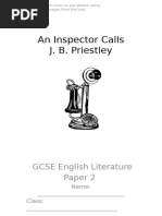 GCSE English Literature An Inspector Calls BOOKLET | PDF