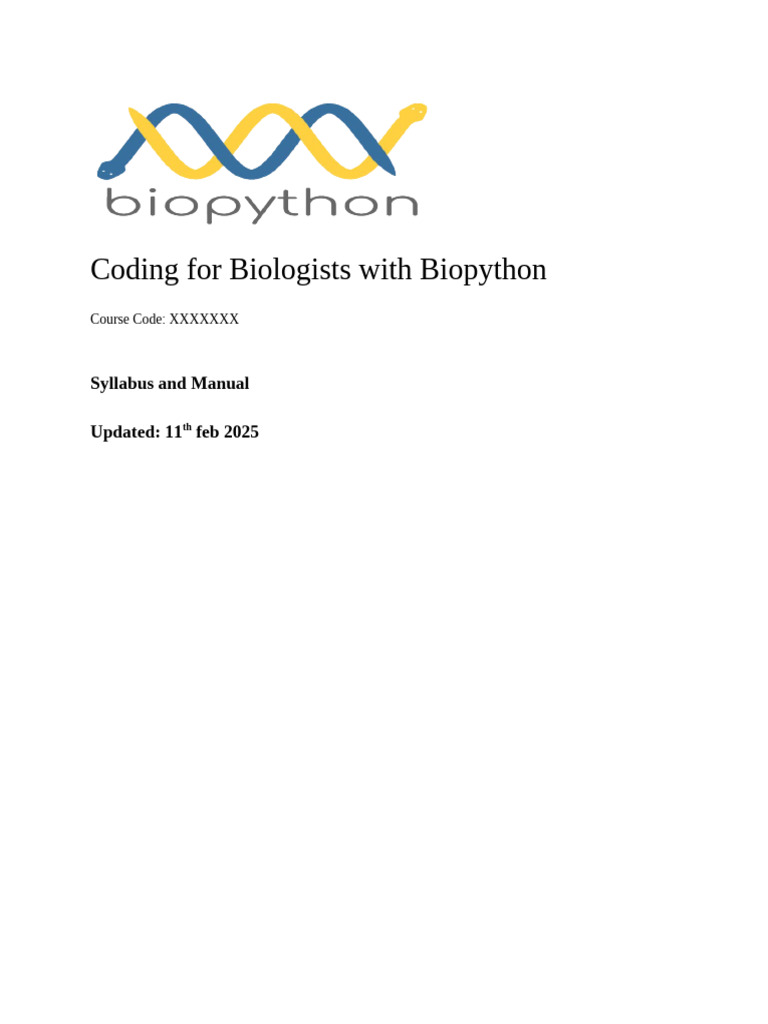Biopython Lab Manual for Biologists | PDF | Nucleic Acid Sequence | Sequence Alignment