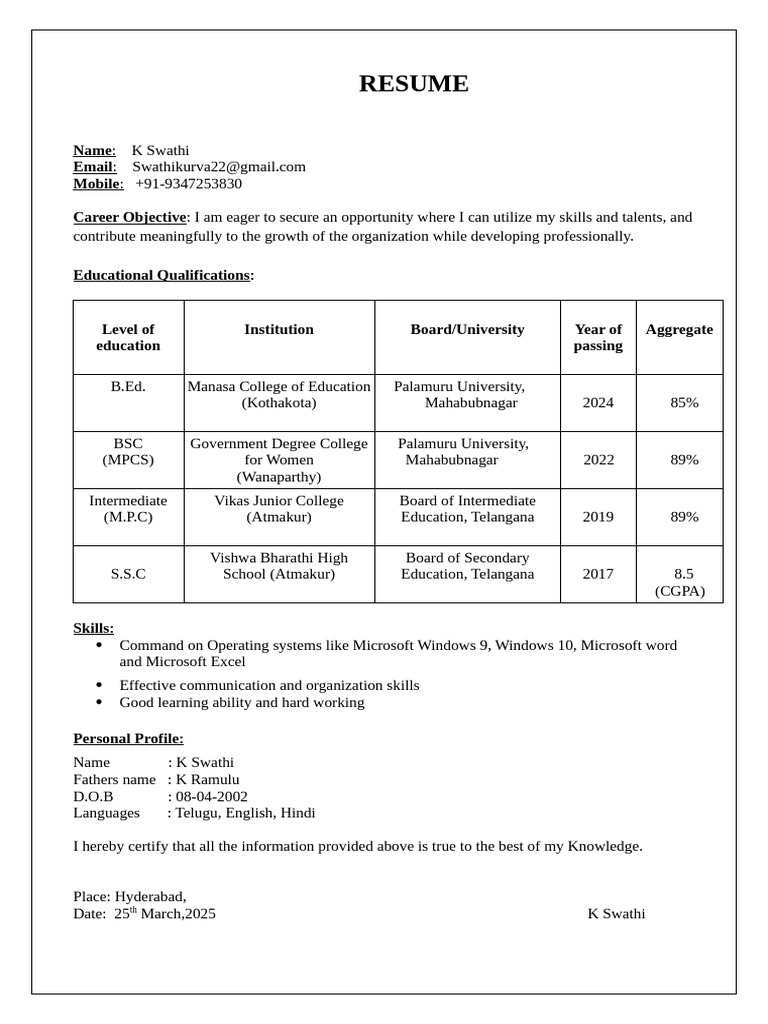 Resume_Swathi | PDF