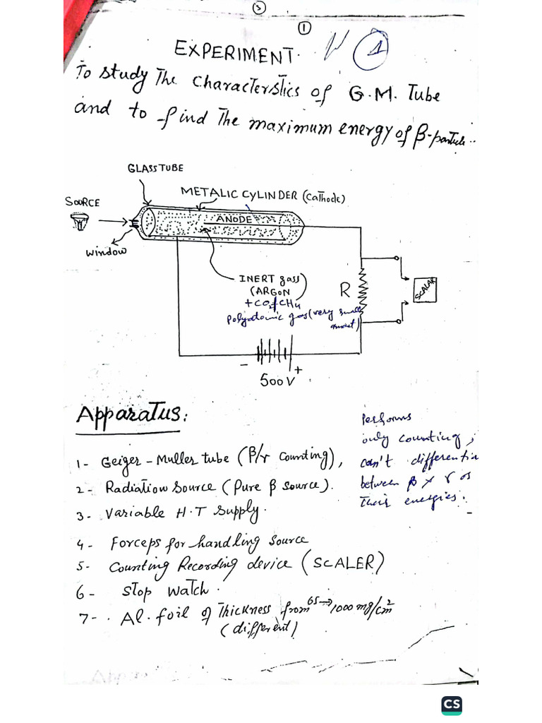 G. M Tube Experiment 5th Sem. | PDF