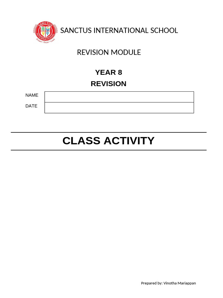 Year 8 Revision Module Guide | PDF