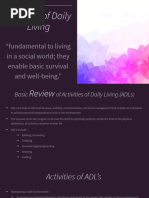 ADL Scoring Cheat Sheet | PDF | Hygiene | Wheelchair