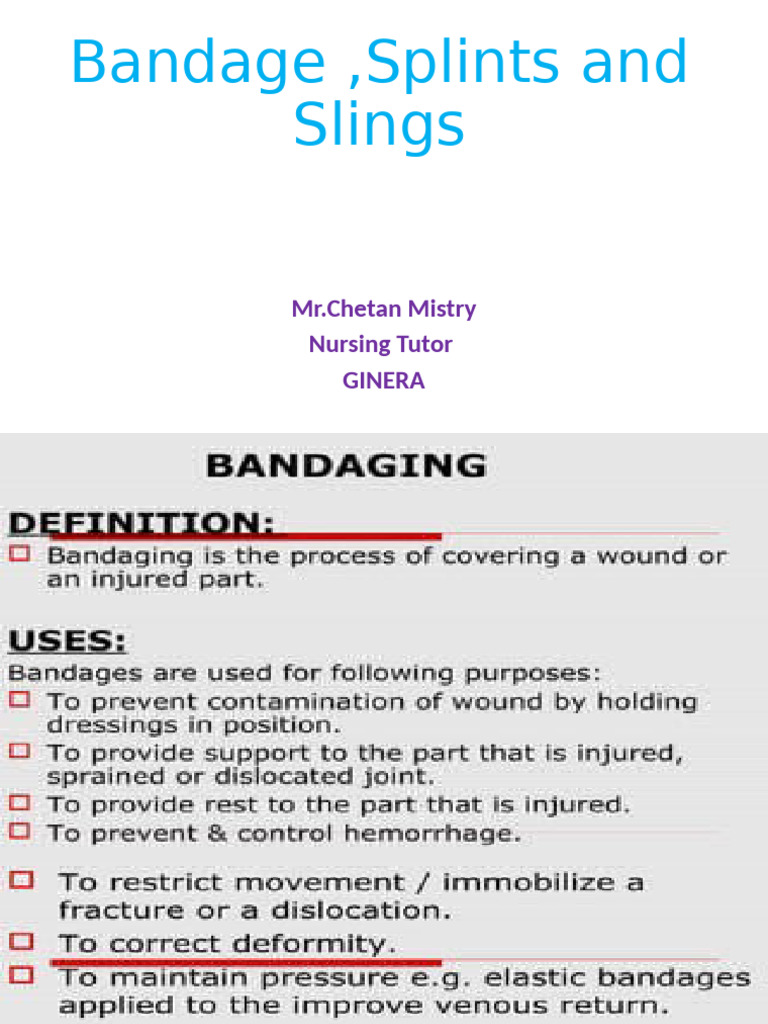 Bandages ,splint & Sling | PDF