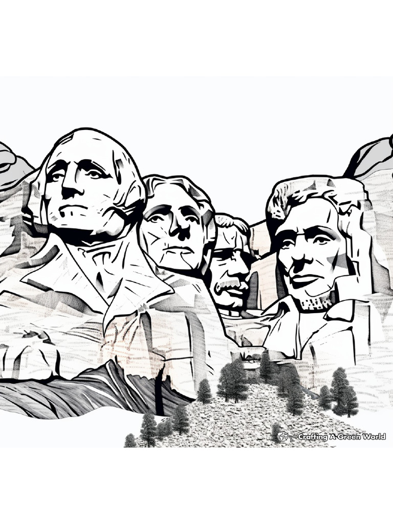 Historic Mount Rushmore Coloring Pages 2 | PDF
