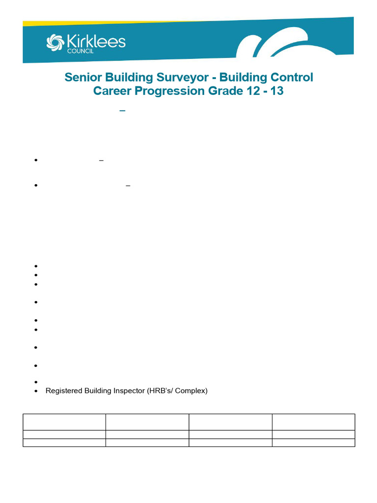 Senior Building Surveyor Career Path Guide | PDF | Knowledge