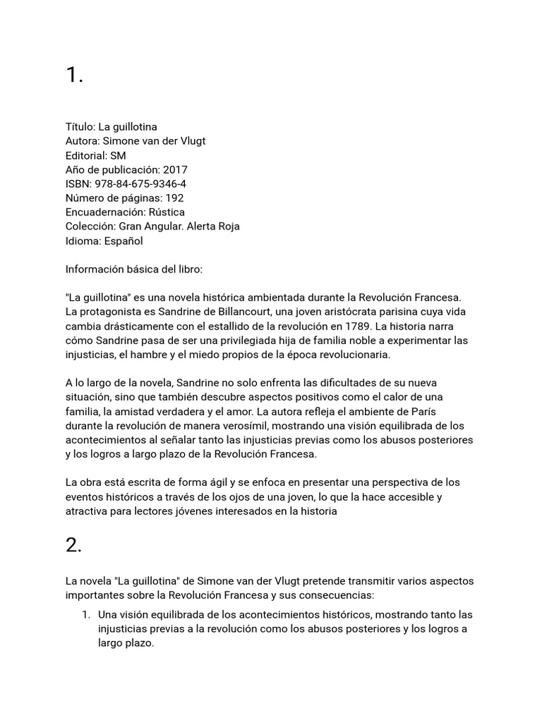 La Gullotina | PDF | Novelas | revolución Francesa