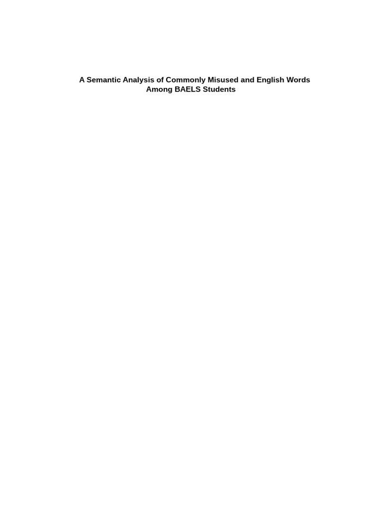 Commonly Misused English Words | PDF | Second Language Acquisition | Semantics