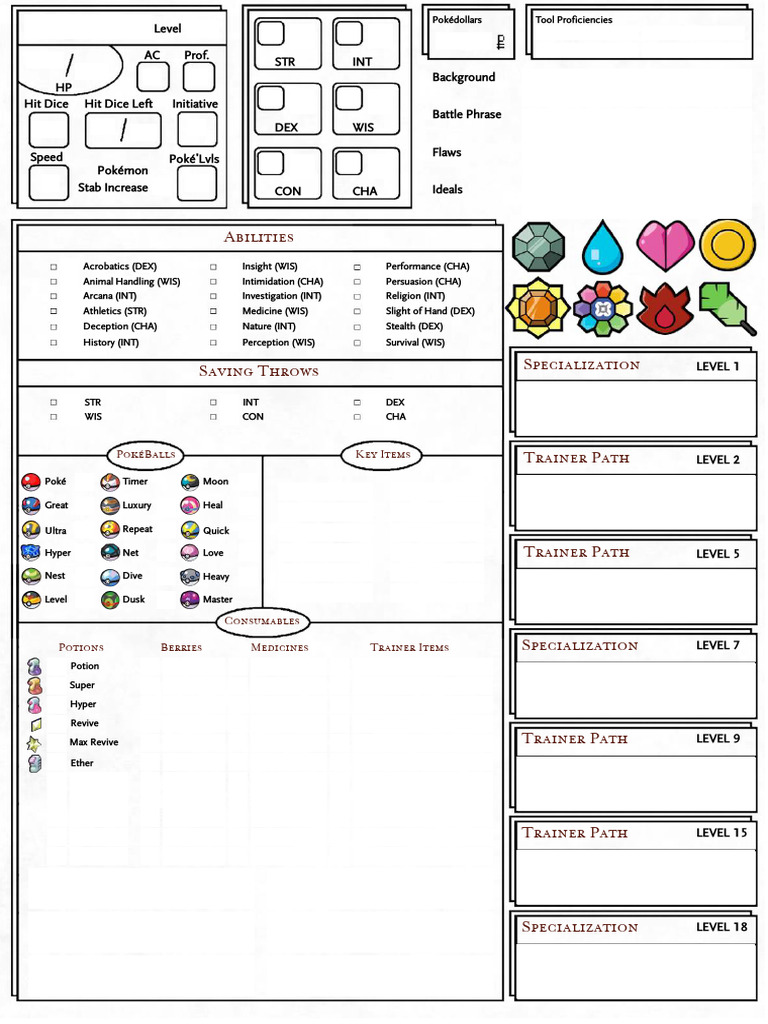 Pokémon Trainer Profile Template | PDF