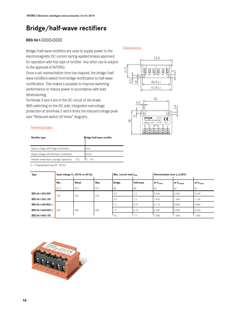 INTORQ Bridge/Half-Wave Rectifiers Guide | PDF | Rectifier | Electrical ...