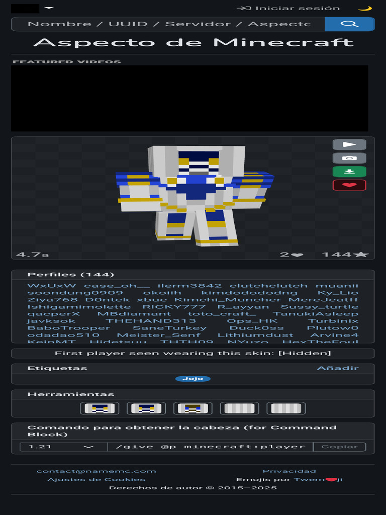 Aspecto de Minecraft NameMC | PDF