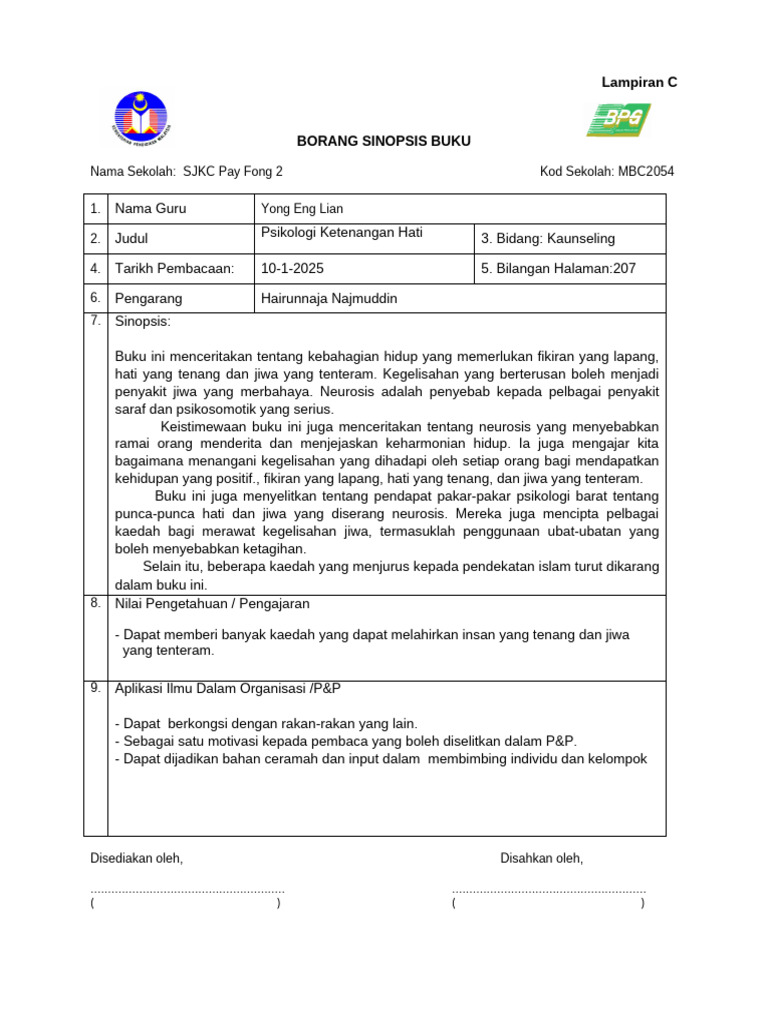 Sinopsis 3 LSY 2025 | PDF