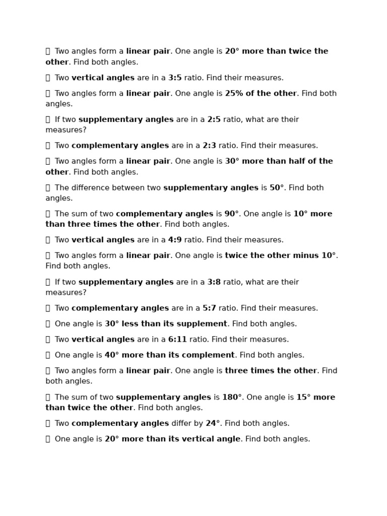 Two Angles Form A Linear Pair | PDF