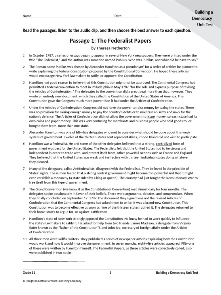 Analyzing The Federalist Papers | PDF | The Federalist Papers