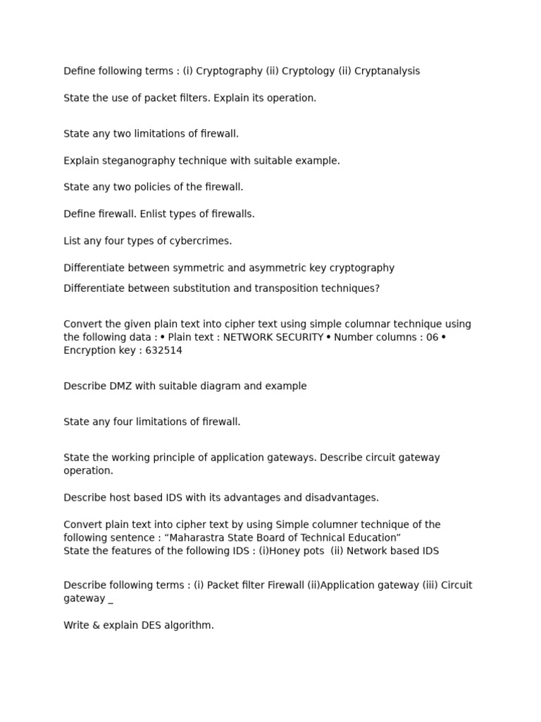 NIS Question Bank For Dipex Students | PDF