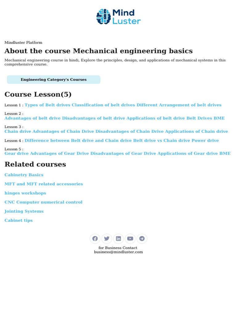 Mechanical Engineering Basics Course | PDF