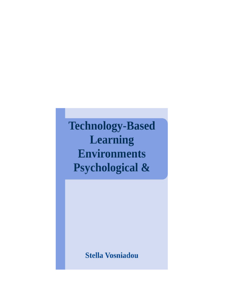 (Ebook PDF) Technology Based Learning Environments Psychological and ...