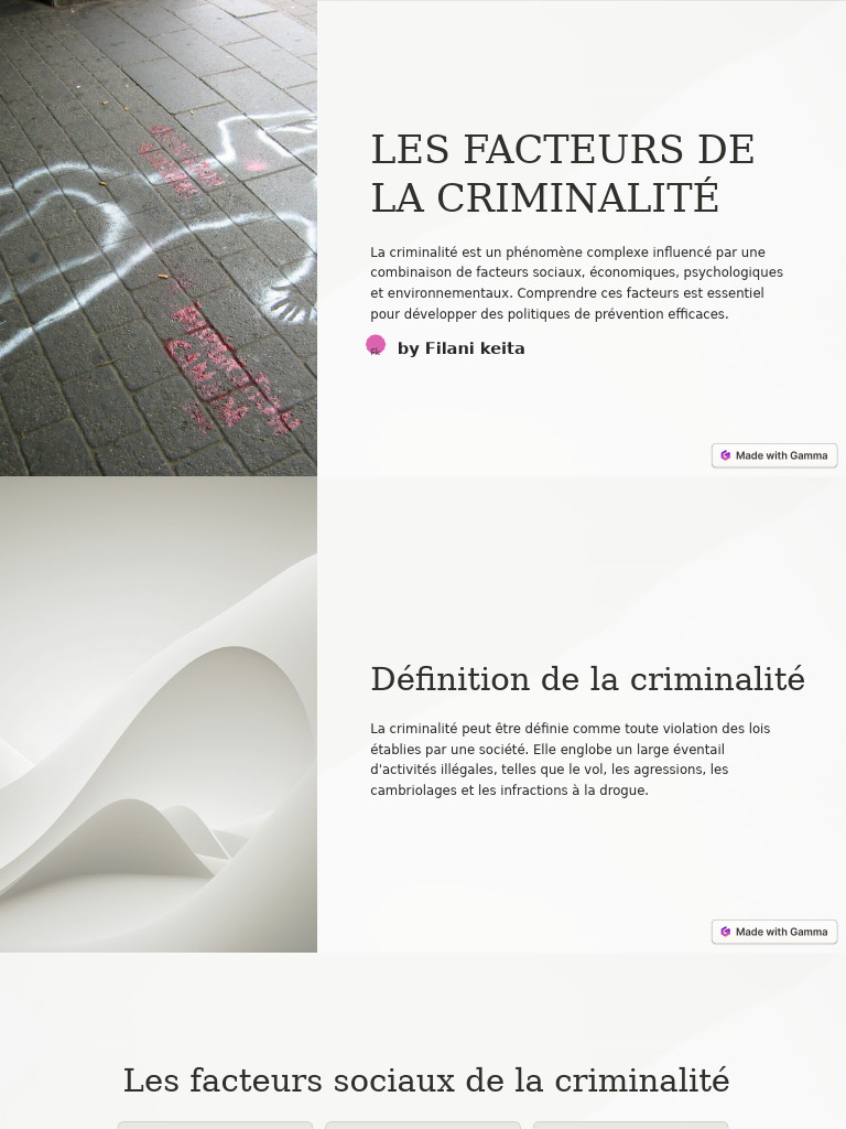 Facteurs influençant la criminalité | PDF | Crimes | Crime et violence