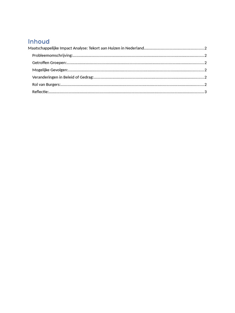 Woningen Tekort PORTFOLIO OPDR 2 | PDF
