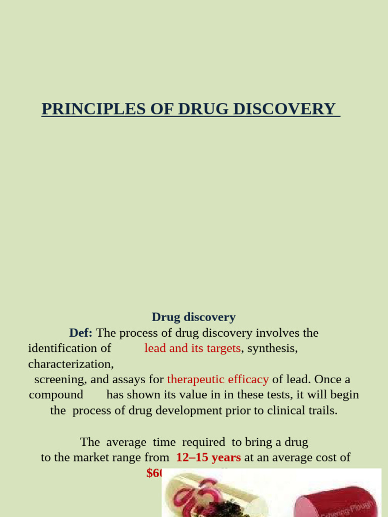 Principles of Drug Discovery Overview | PDF | Phases Of Clinical ...