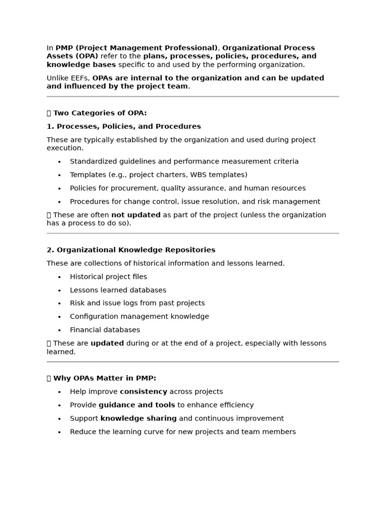 Understanding Organizational Process Assets | PDF
