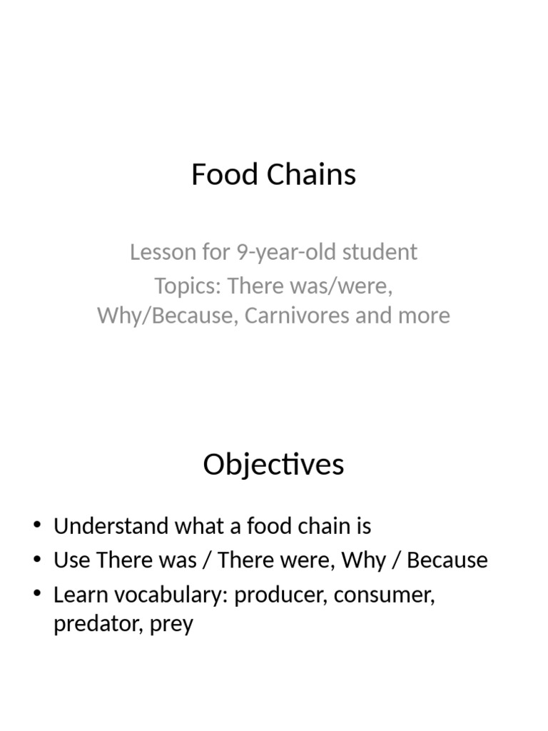 Food Chains Lesson Plan | PDF