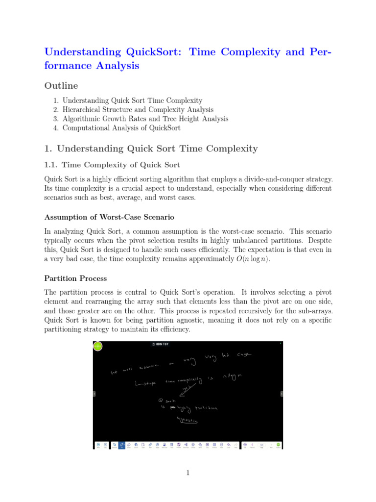 Lecture 9 Quick Sort -Bad Partition | PDF | Time Complexity | Theory Of Computation