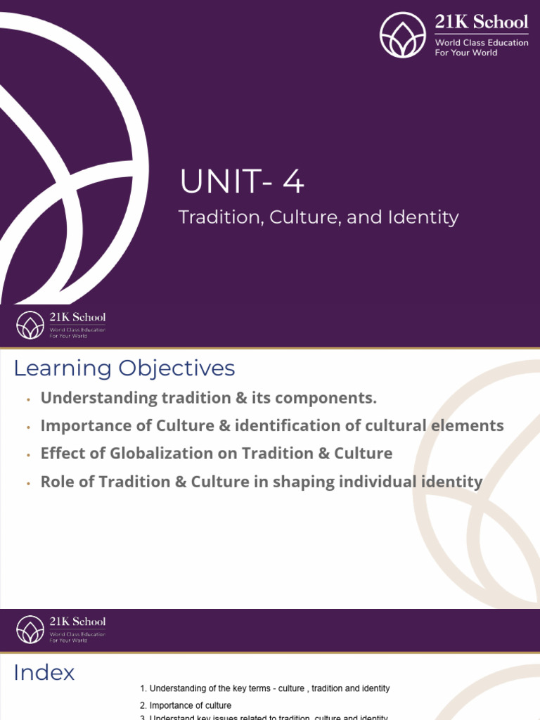 Grade - 7th - Unit 4 - Tradition, Culture and Identity | PDF ...