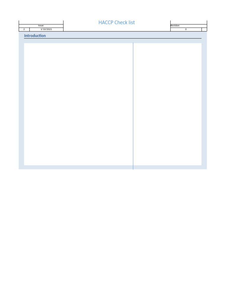 haccp checklist FO-FSM-08-02 | PDF | Hazard Analysis And Critical ...