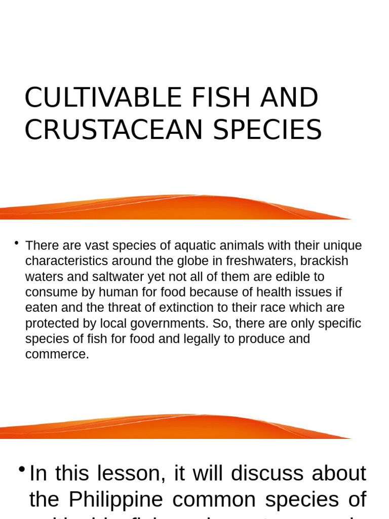 Cultivable Fish and Crustaceans Overview | PDF | Earth Sciences | Ecology