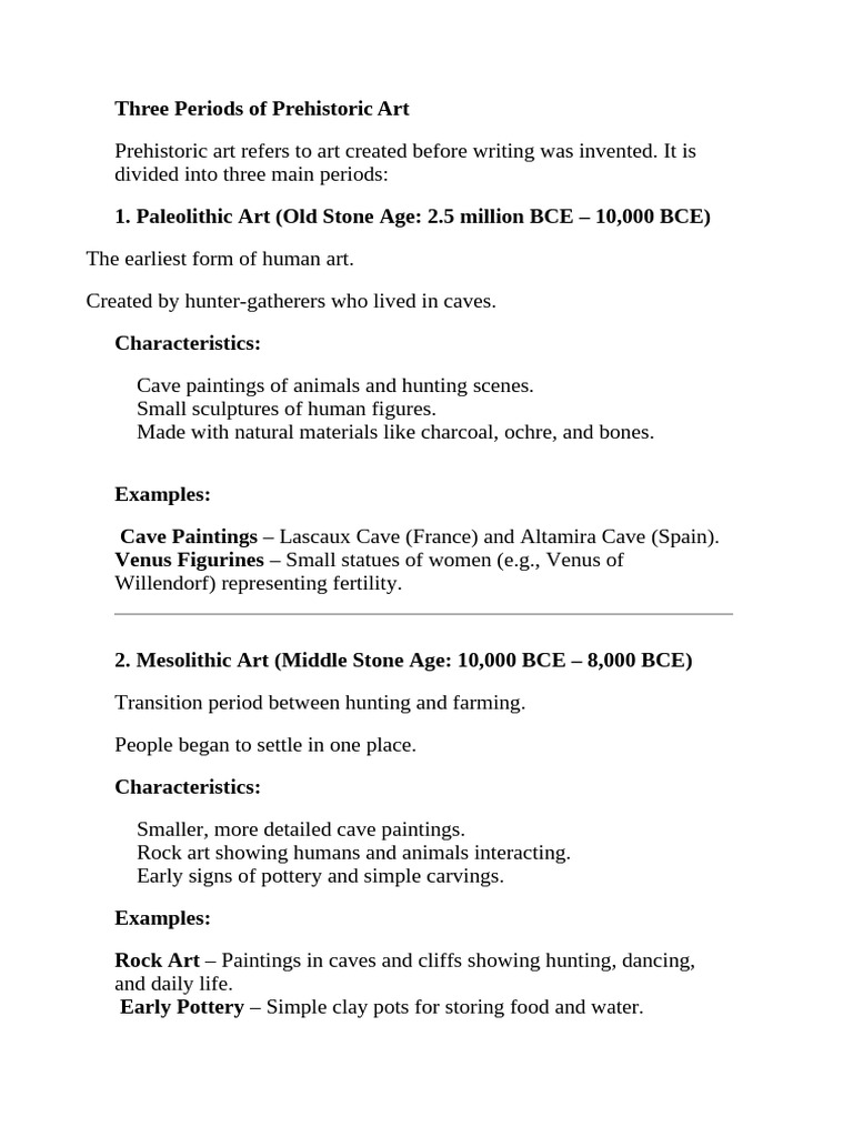 Three Periods of Prehistoric Art | PDF