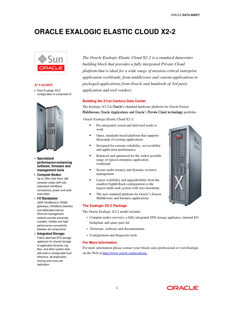 Exalogic Elastic Cloud x2 2 Ds 1367805 | PDF | Solid State Drive ...