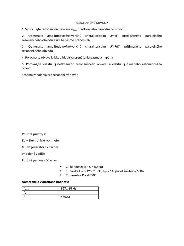 Rezonančné Obvody | PDF