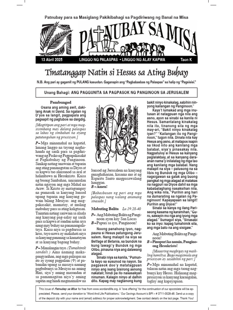 Sambuhay-Linggo-ng-Palaspas | PDF