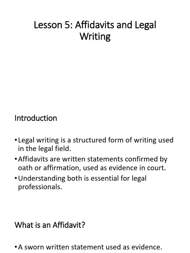 Understanding Affidavits in Legal Writing | PDF