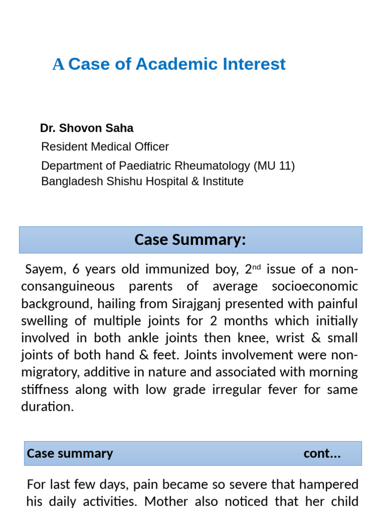Polyarteritis Nodosa in a Child Case Study | PDF | Medical Specialties | Clinical Medicine