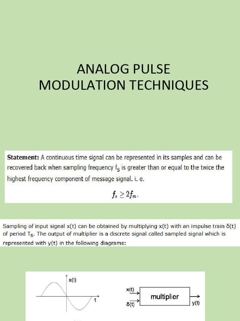 Analog Pulse Modulation | PDF