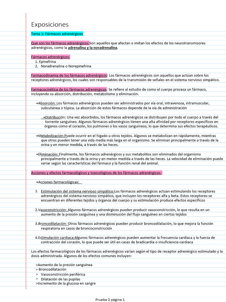 Prueba 2 GUIA (Exposiciones) - 1.pdf - 20250408 - 151108 - 0000 | PDF | Acetilcolina | Norepinefrina