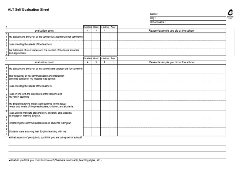 Self_Evaluation_sheet.xlsx - Google Sheets (1) | PDF