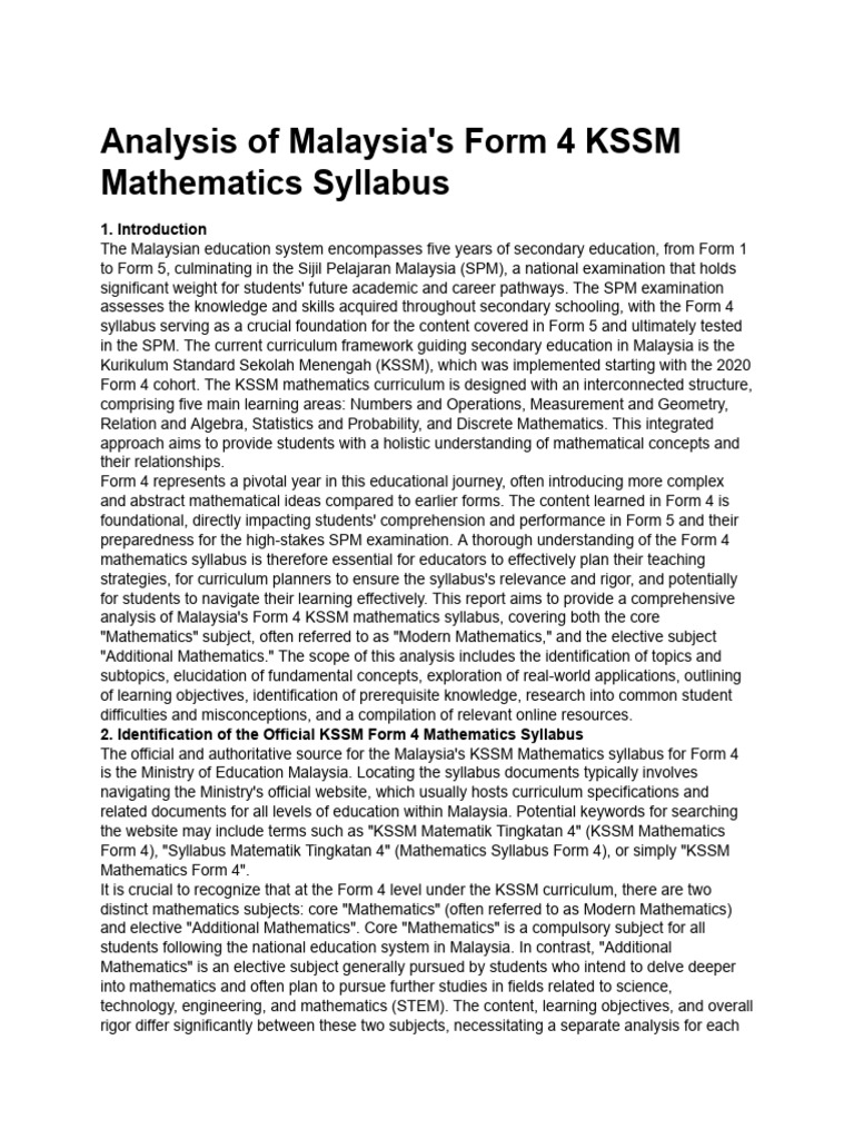 KSSM Form 4 Math Topics | PDF | Function (Mathematics) | Line (Geometry)