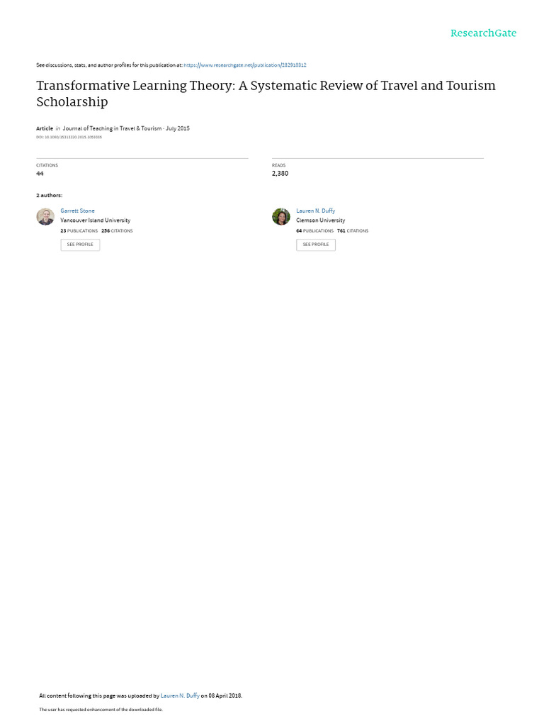 Transformative Learning Theory A Systematic Review | PDF | Learning ...