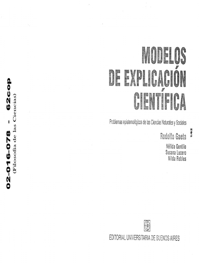 Rodolfo Gaeta Modelos de Explicación Cientifíca | PDF