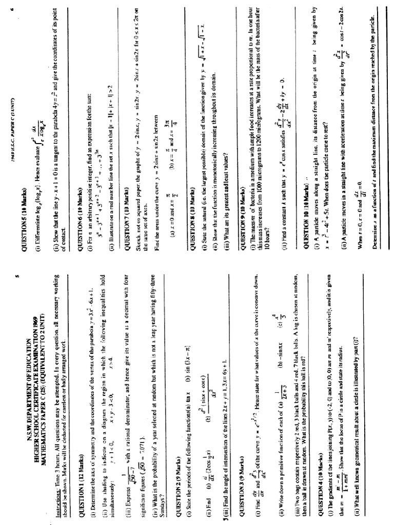 HSC Adv Paper 3 | PDF