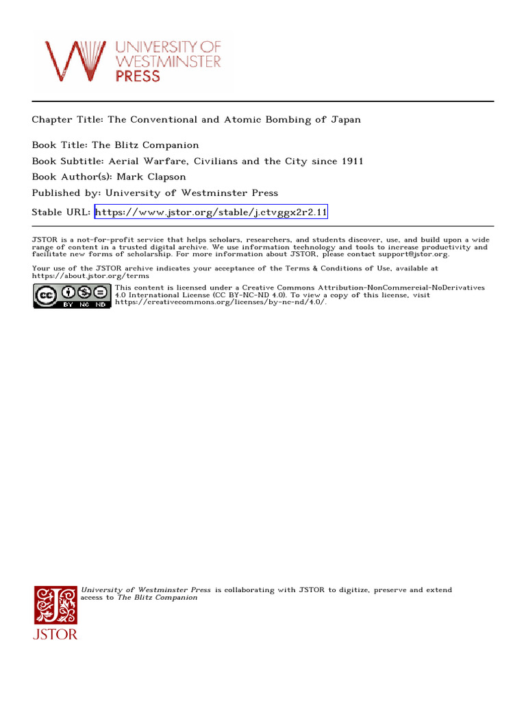 The Conventional and Atomic Bombing of Japan | PDF | Atomic Bombings Of ...