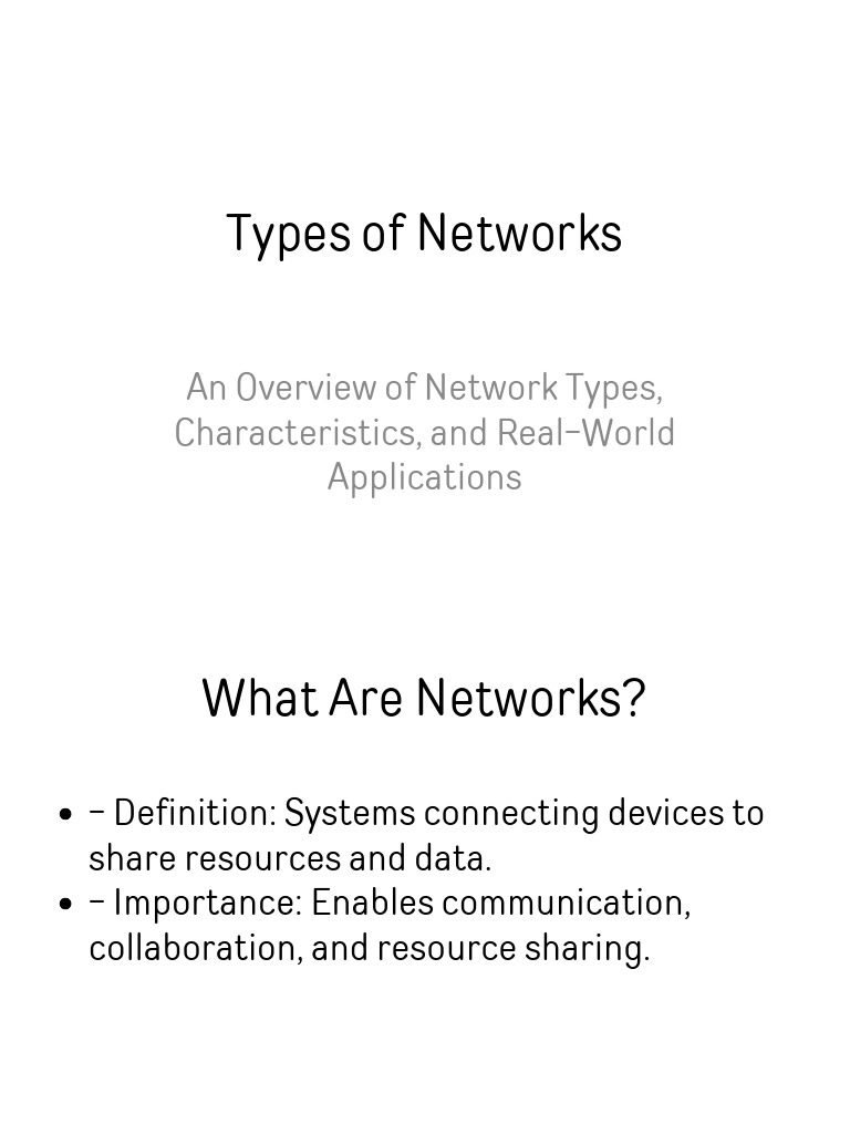 Overview of Network Types | PDF