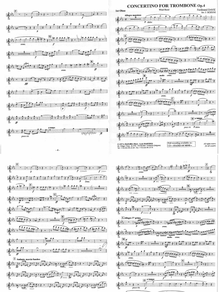 Concertino for Trombone - Oboe | PDF