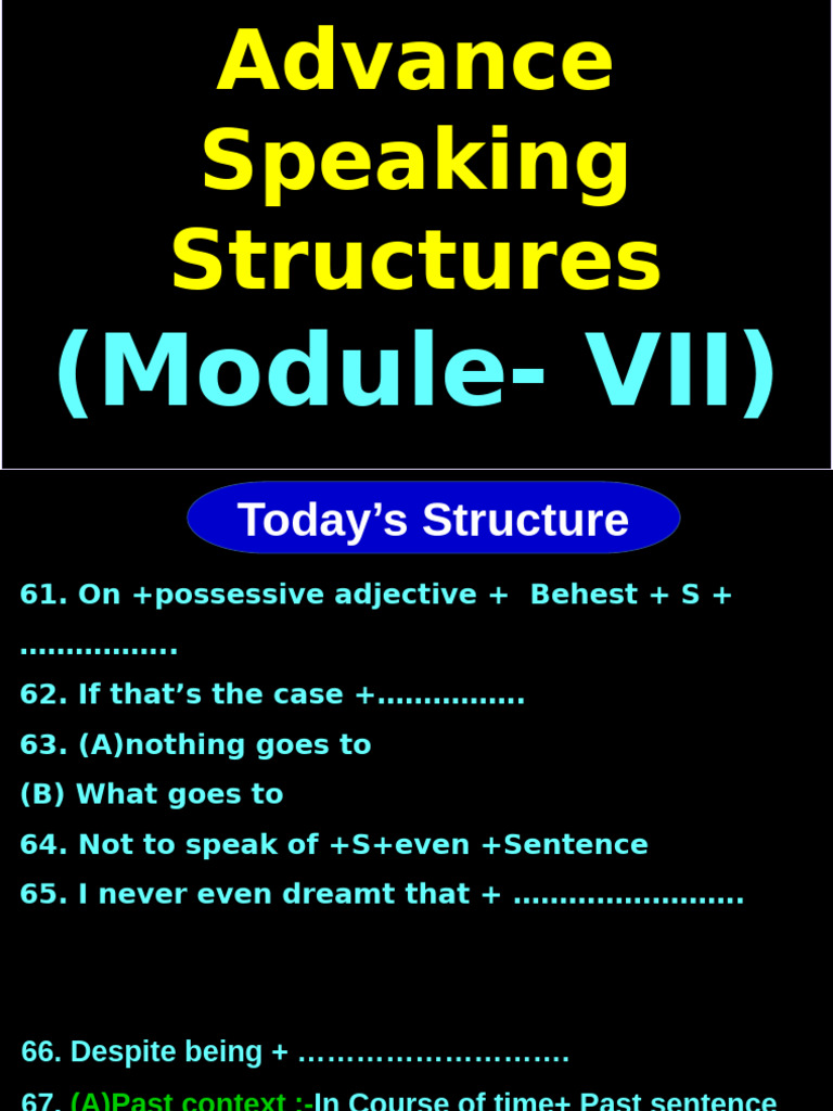 Paid Motivalish,Advance Speaking Structure,Module VII | PDF