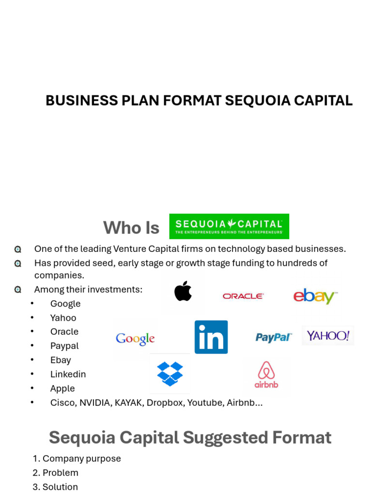Sequoia Capital Business Plan Guide | PDF